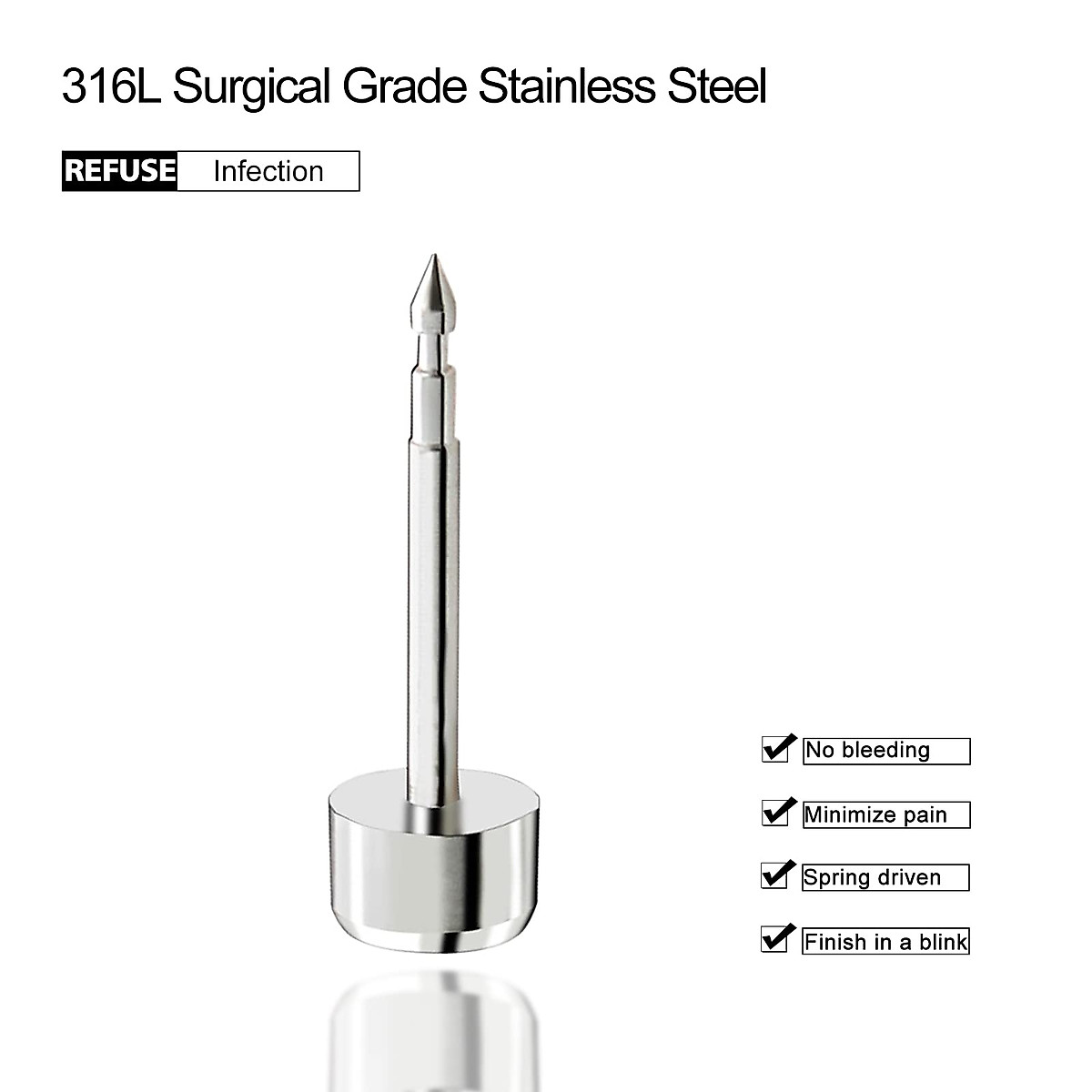 YASPIT Ear Piercing Gun Kit,Ear Nose Navel Body Hole Piercing Machine, Professional Tool For Salon Home Use (Black)