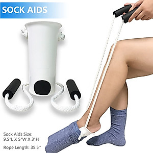 6PC Hip Kit, Hip Replacement Kit After Surgery,Hip Kit for Seniors Total Hip Replacement Prime-Grabber, Sock Aid,Shoehorn&Dressing Stick,Leg Strip,Back Scratcher,Bath Loofah, Hip Kit with Leg Lifter