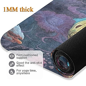 GOODOLD Beautiful Dragon Yoga Mat, 71 x 26 Inch Non-slip Yoga Mats Folding Travel Exercise Mat Indoor Outdoor Gym Pilates with Storage Bag for Women Men