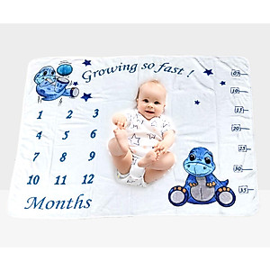 Cozy Bump Dinosaur nursery decor Baby Blanket That’s a Baby Milestone Blanket - Dinosaur milestone blanket