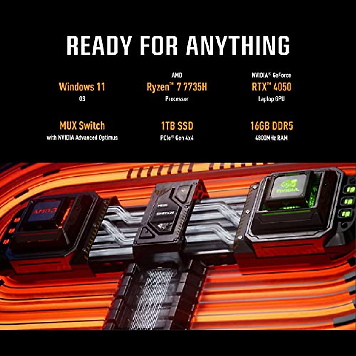 ASUS TUF Gaming F17 (2023) Gaming Laptop, 17.3” FHD 144Hz Display, GeForce RTX 4050, AMD Ryzen 7 7735HS, 16GB DDR5, 1TB PCIe 4.0 SSD, Wi-Fi 6, Windows 11, FA707NU-DS74,Mecha Gray