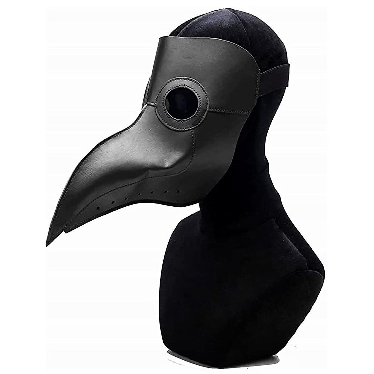 Akokvlar Adult Unisex 9PCS Plague Doctor Costume with Mask Gloves Hat Necalace Scepter (Black, X-Large)