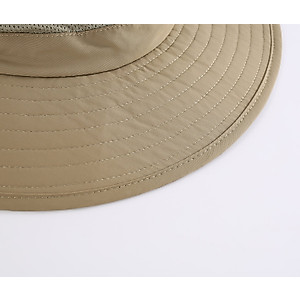 Home Prefer Mens Fishing Hat with Neck Protection UPF 50+ Sun Bucket Hat for Outdoor Hunting Gardening Khaki