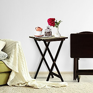 Casual Home 5 Piece Tray Table Set, Espresso