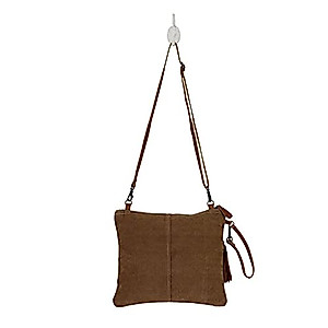 Myra Bag French Toast Small & Cross Body Bag Upcycled Canvas & Leather S-2649