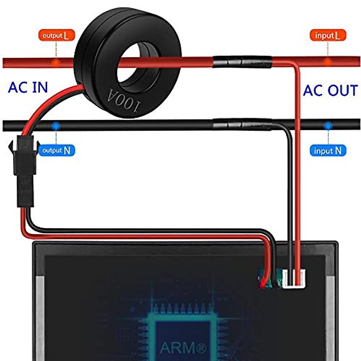 AT24C 100A 2.4 inch Digital Multimeter Voltmeter Meters Indicator AC Voltmeter and Auto-Fast Accurately Measures Power Energy Ammeter Current Amps Volt Wattmeter Tester Detector