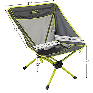 ALPS Mountaineering Simmer Camping Chair, One Size, Citrus/Charcoal