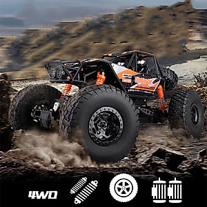 HEBXMF RC Buggy 18.9in Inch Large Off-Road RC Vehicle, 4WD High-Speed Drift Remote Control Car, 2.4G Shock-Absorbing Climbing RC Truck, Electric Toy Racing Car, Children's Gift