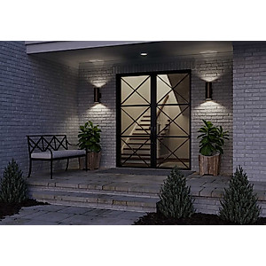 Progress Lighting Cylinder Collection 5" Modern Outdoor Up/Down LED Wall Lantern Light Antique Bronze