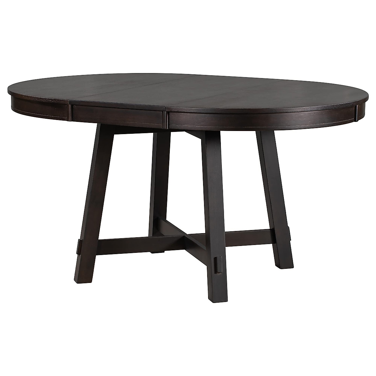Knocbel Farmhouse Extendable Round Dining Table, Kitchen Dining Room Table with X-Shaped Base, 300lbs Weight Capacity, Standard Height, Espresso Table