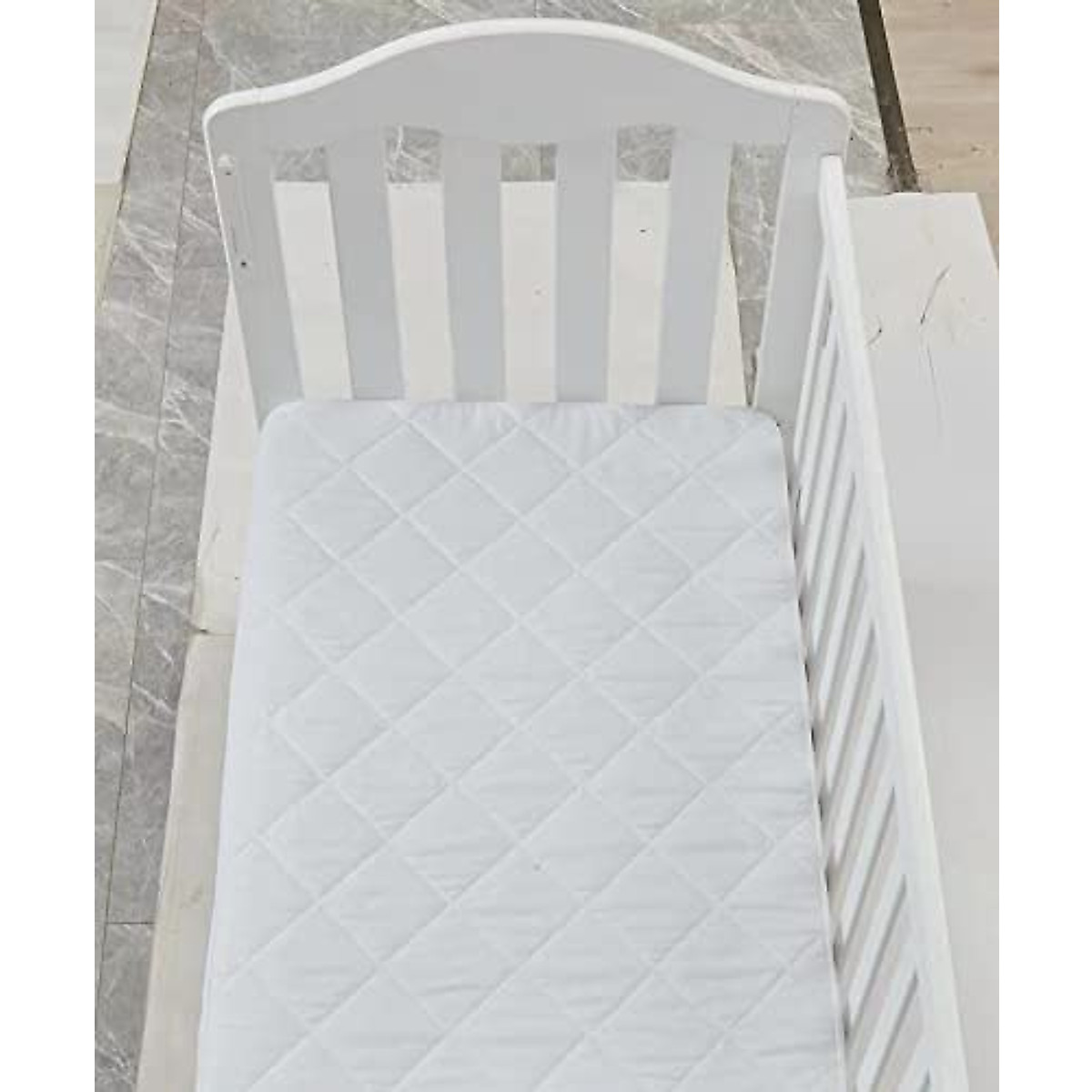 Waterproof Quilted Crib Zip Mattress Protector 6 Sided Waterproof Pad Encasement Cover Soft Thick Absorbent 28x52x5 Inches Quilted encsaement Crib 28x52x7