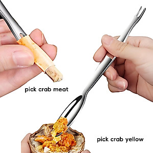 crab forks crab crackers and tools Crab Cracker Tool Lobster Crackers Crab Leg Picks and Forks Seafood Tools Stainless Steel Seafood Picks Set of 4