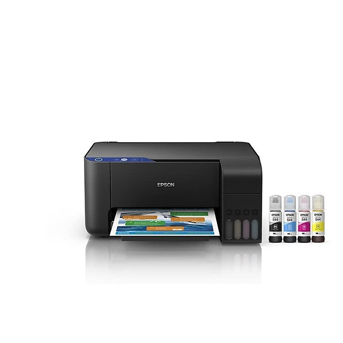 Epson EcoTank ET Series Wireless Color Inkjet All-in-One Supertank Printer, Borderless Photo Printing, Print Scan Copy, Voice Activated - 10.5 ppm, Ethernet, White