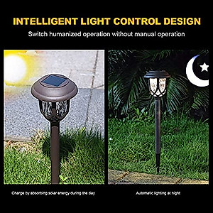 XYAA Solar Lamp Outdoor LED Retro Solar Powered Garden Lights Home Waterproof Park Lawn Path Landscape Lighting Decorative(6pcs,White)