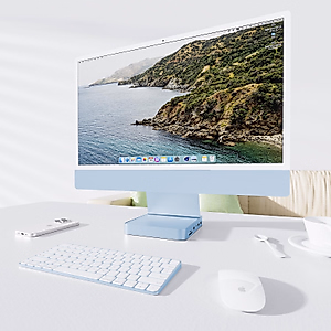 USB C HUB for iMac 24 inch 2021/2023, PULWTOP 7 in 1 USB Hub Adapter iMac Accessories for iMac M1/M3/M4 with USB C 10Gbps 3*USB A SD/TF, Docking Station Support Expand M.2 SSD (Not Included),Blue