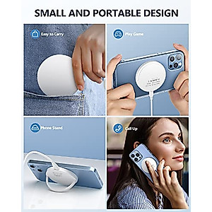 Magnetic Wireless Charger,Qi-Certified Wireless Charging Pad Mag-Safe Charger Compatible with iPhone 14/14 plus/14 pro/14 pro max, 13/13 Pro/13 Pro Max/13 Mini, Mag Charging White