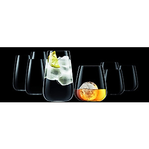 Luigi Bormioli Talismano 15.25 oz Glass, Set of4 Double Old Fashion Drinkware, 450ml, Clear