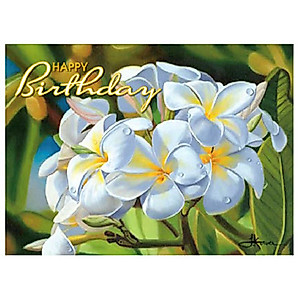 Island Heritage Morning Rain Hawaiian Plumeria Birthday Card
