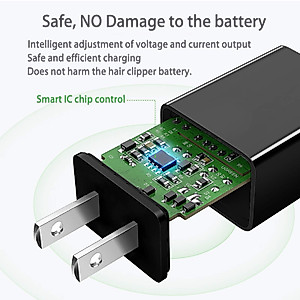 VHBW Charger for Hatteker Cordless Hair Trimmer Pro Hair Clippers Beard Trimmer & Electric Shaver Razor Replacement Hatteker Hair Trimmer Clipper Charger Cord 4.9FT
