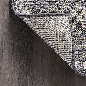 nuLOOM Elodie Distressed Diamonds Accent Rug, 3x5, Grey