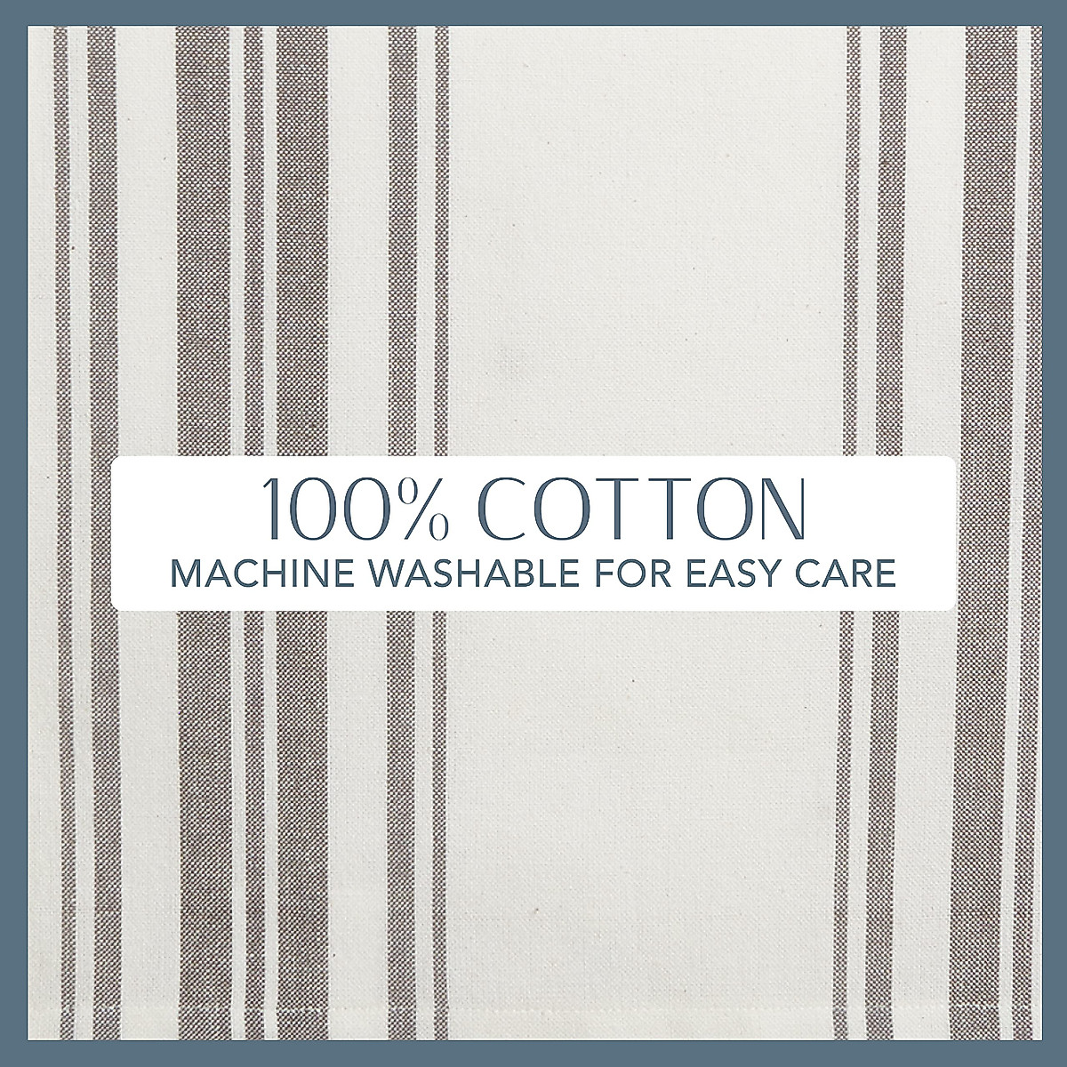 Elrene Home Fashions Living Homestead Stripe Table Runner, Farmhouse Kitchen Decor for Holiday or Everyday Use, 13" x 70", Gray/White