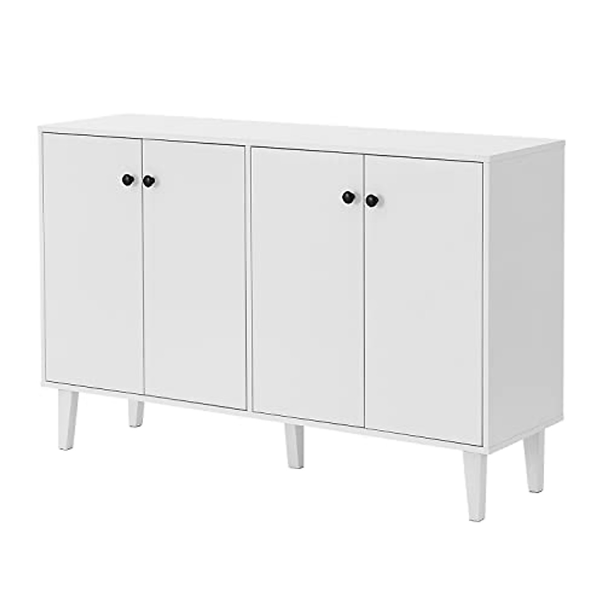 Panana Sideboard Buffet Cabinet Kitchen Storage Cabinet Living Room 4 Doors Console Table (White)