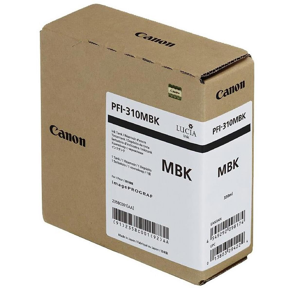 Canon PFI-310 330ml Pigment Ink Tank Bundle - Includes Matte Black/Black/Cyan/Magenta/Yellow
