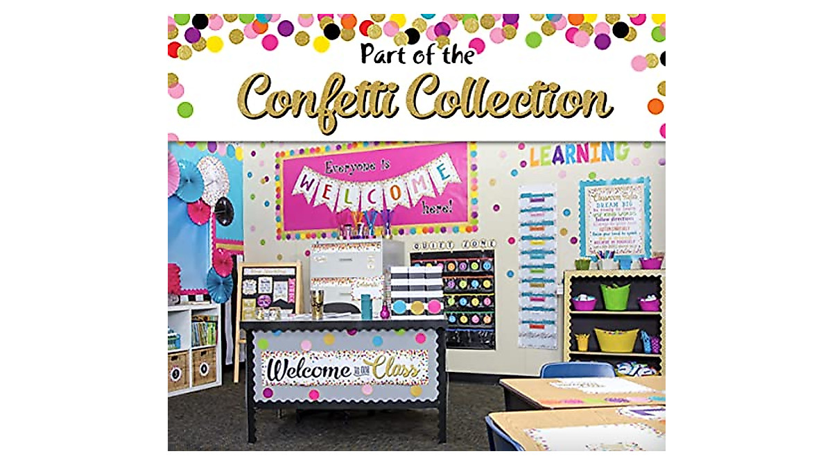 Confetti Bienvenidos Classroom Banner for ESL & Bilingual Rooms