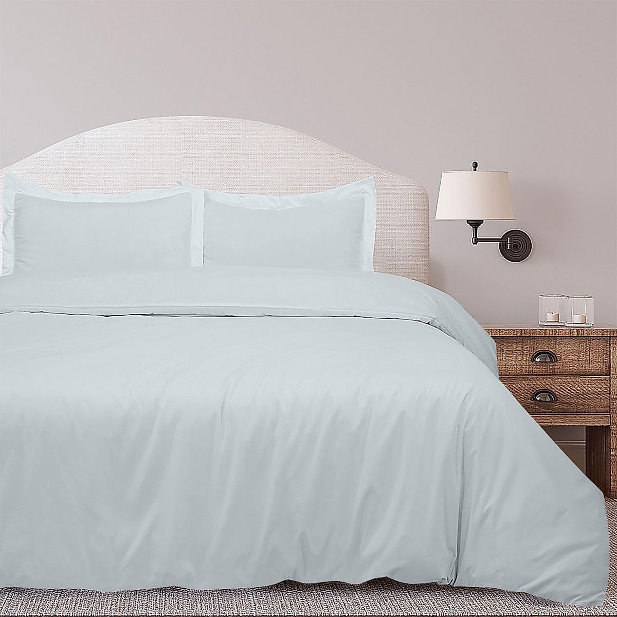 ROYALE LINENS White Duvet Cover Queen Size - 3 Piece Bedding Comforter Covers - Zipper Closure - 1 Queen Duvet Cover 90x90 inches and 2 Pillow Shams - No Comforter Included