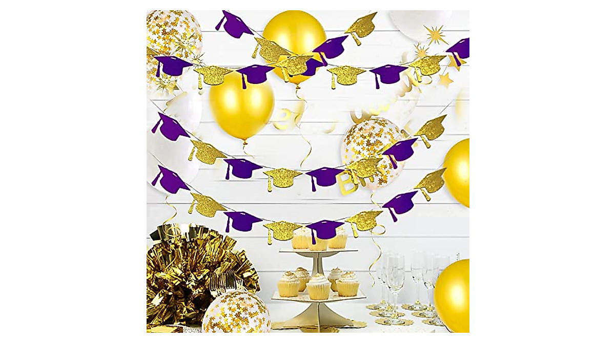 Graduation Party Decorations Purple Gold for 2023 NYU Celebration