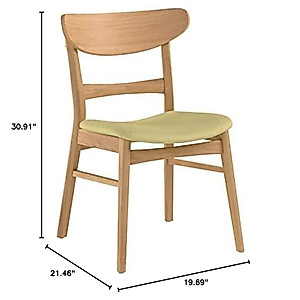 Christopher Knight Home Idalia Dining Chairs, 2-Pcs Set, Green Tea / Oak Finish