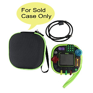 co2CREA Hard Travel Case Replacement for Leapfrog Rockit Twist Handheld Learning Game (Black Case + Green Zipper)
