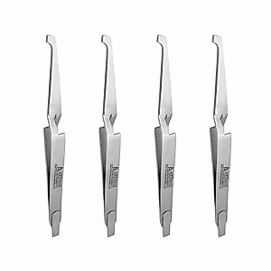 ARTMAN INSTRUMENTS Orthodontic Bracket Placer Tweezers – Self-Holding Bracket Holder Pliers, Stainless Steel, Precision Tool for Orthodontic Procedures, Durable and Autoclavable (Pack of 4)