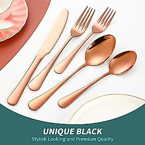 Silverware Set 24-Pieces with Steak Knives Flatware Set Cutlery Set Food-Grade Stainless Steel Home Essentials for New Home Forks Spoons And Knives Set Dishwasher Safe Daily Household Use