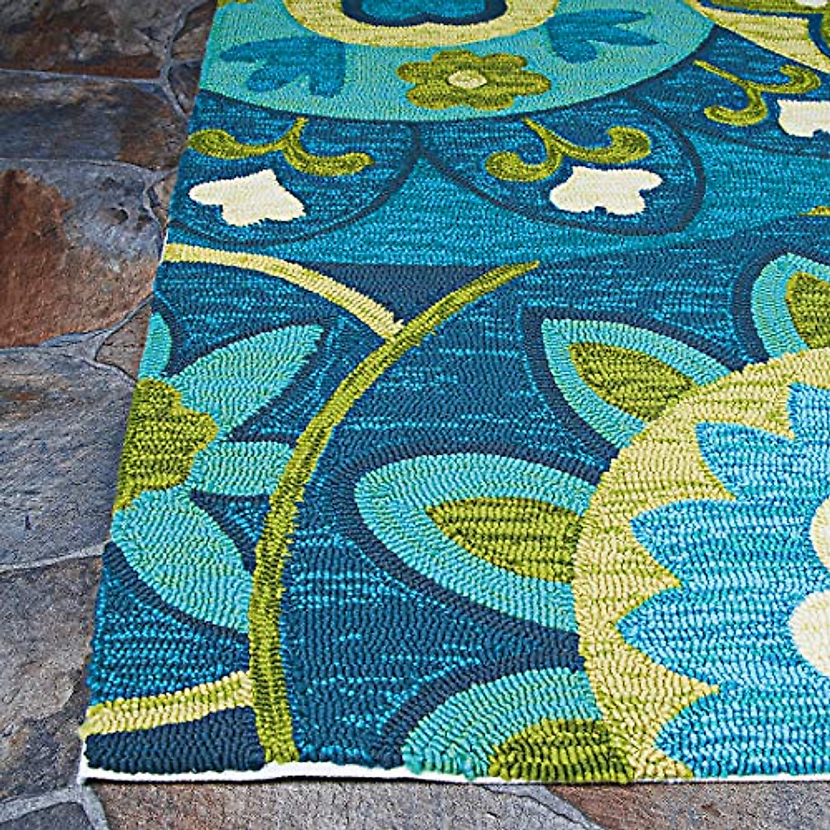 Couristan Covington Rip Tide/Ocean-Green, Indoor/Outdoor (8' x 11') Area Rug