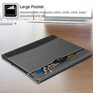 Fintie Case for Microsoft Surface Pro X (2021/2020/2019) - Multiple Angle Viewing Portfolio Business Cover with Pocket for 13 Inch New Surface Pro X, Compatible w/Type Cover Keyboard, Gray