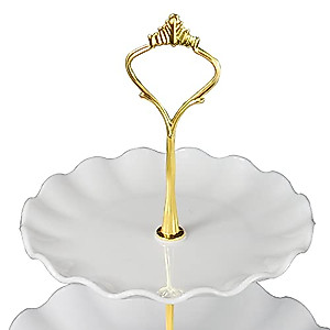 3 Pcs 3-Tier Cupcake Stand Fruit Plate Cakes Stand Tower for Halloween Wedding Home Birthday Tea Party Serving Platter (B-Round)