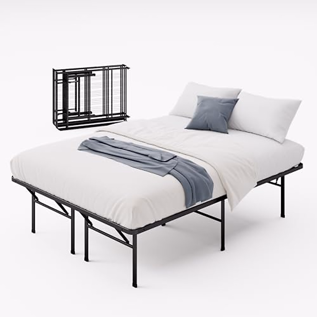 ZINUS SmartBase Heavy Duty Mattress Foundation, 16 Inch Metal Platform Bed Frame, No Box Spring Needed, Sturdy Steel Frame, Underbed Storage, King