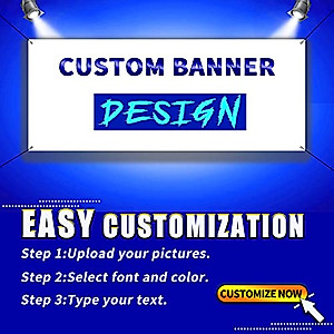 Custom Banners and Signs for Outdoor 6'x2' Customize Personalized Photo Text Background Banner Printing Decoration Backdrop for Birthday Party Business Graduation Wedding Event