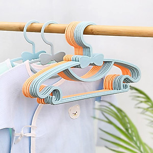10PCS Baby Hangers for Nursery Closet, Non-Slip Kids Baby Clothes Hangers,Kids Storage Hangers Plastic Thicken Bow Knot Coat Drying Hanger for Toddler Baby(White)