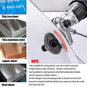 Electric Drill Plate Cutter Upgrade Drill Nibbler Metal Cutter Electric Drill Shears Attachment Metal Cutter For Cutting Aluminum Lron Copper Flat Metal Sheets