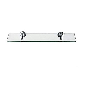 XJJZS Wall Mounted Stainless Steel Bathroom Shelf Rack, Glass Shelves