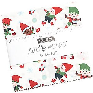 Hello Holidays Charm Pack by Abi Hall; 42-5" Precut Fabric Quilt Squares