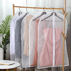 80 Pcs 24'' x 40'' Clear Garment Bags Bulk Garment Bag with Full Zipper Clear Hanging Clothes Bag Storage Garment Suit Bag Hanging Travel Garment Bag Bulk Clothes Cover Bags for Clothes Storage