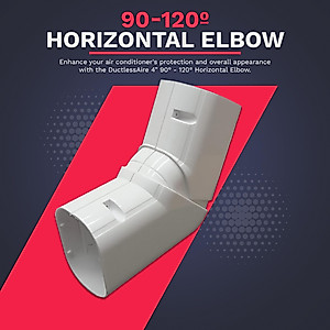 DuctlessAire - Premium 4 inch 90-120º Horizontal Elbow Mini Split Line Set Cover Kit - Protection for Ductless Mini Split/Central Air Systems - Easy Installation - Ideal for Air Conditioners