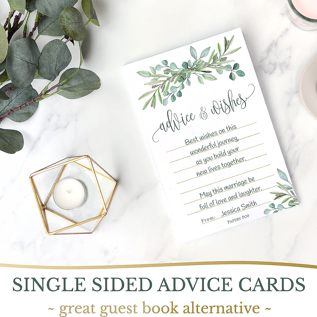 Bridal Shower Games - 5 Activities for 50 Guests - Double Sided Games - Eucalyptus