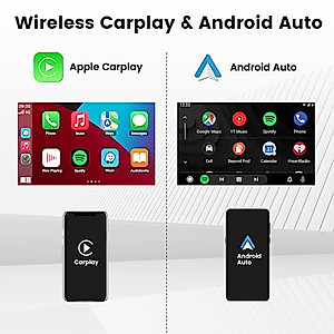 2+32GB 10.1 inch Touchscreen Double Din Car Stereo with Wireless Carplay Android Auto Android 13 Car Radio Support GPS Navigation WiFi Bluetooth EQ Spilt Screen 23 UI Themes