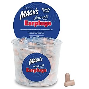 Mack's Ultra Soft Foam Earplugs, 100 Pair - 33dB Highest NRR, Comfortable Ear Plugs for Sleeping, Snoring, Travel, Concerts, Studying and Loud Noise | Made in USA