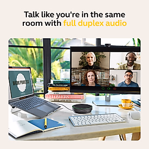 Jabra Speak2 75 Wireless Bluetooth Speakerphone - Portable Speaker with 4 Noise-Cancelling Mics, 65mm Full-Range Speakers & USB-A Bluetooth Adapter - Certified Microsoft Teams Speaker - Dark Grey