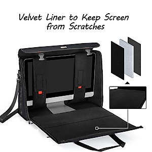 CURMIO Travel Bag Compatible for Apple iMac 27'' Desktop Computer, Portable Carrying Case Compatible with iMac 27-inch Monitor and Accessories, Black (Patent Pending)